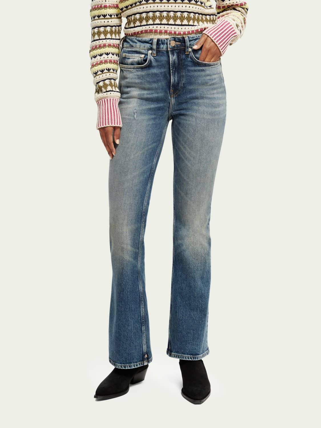 Scotch & Soda 170058 : The Charm high-rise classic flared jeans ...